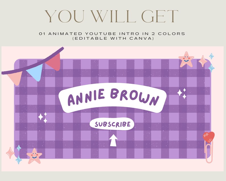Custom Animated Youtube Intro Youtube Outro Youtube Banner - Etsy