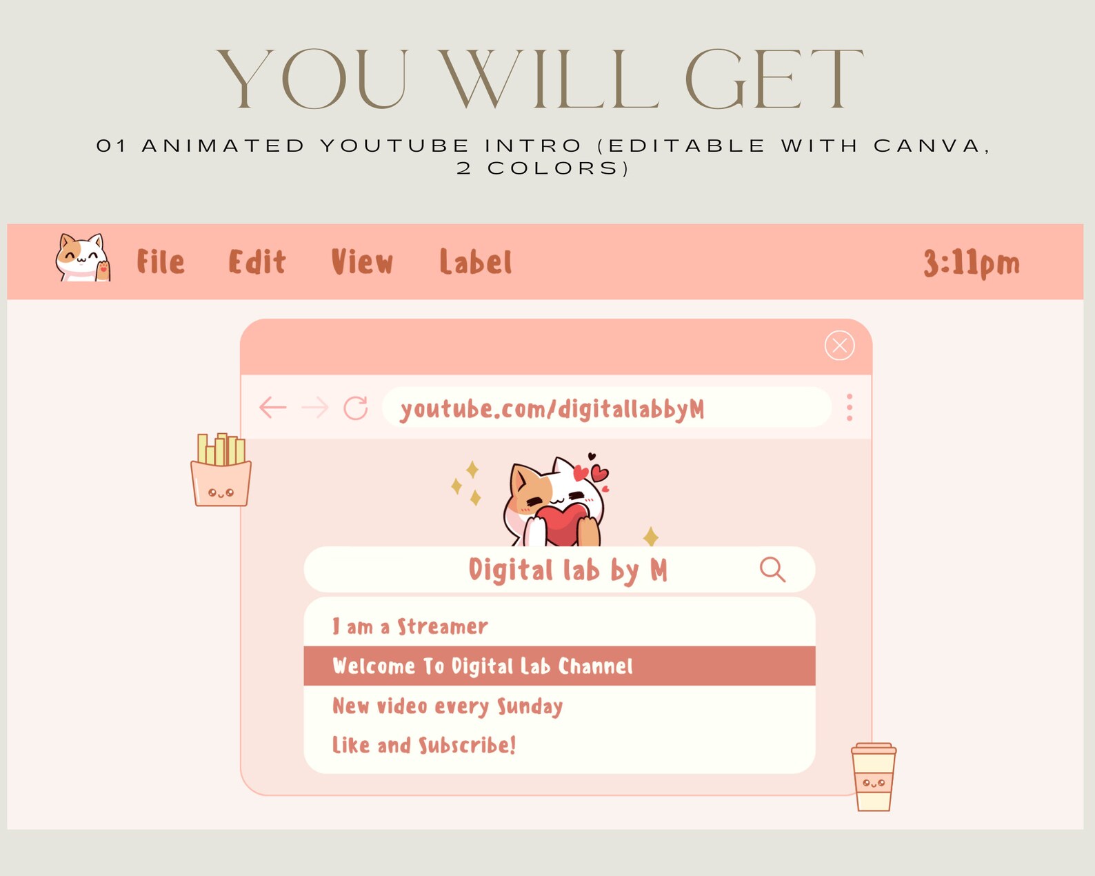 Editable Animated Youtube Intro Outro Youtube Banner Custom - Etsy