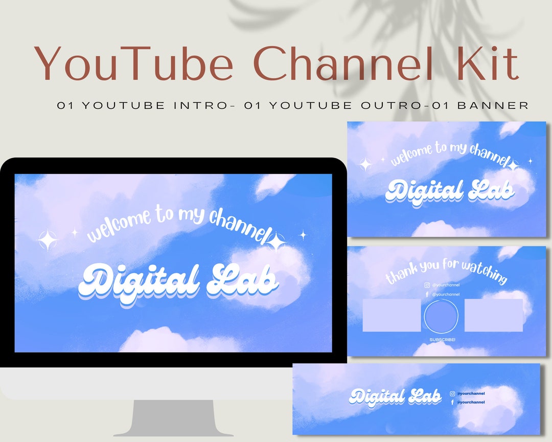 Editable Animated Youtube Intro Outro Youtube Banner Custom - Etsy