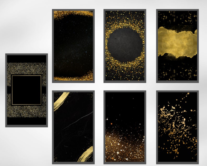 20 Gold & Black Instagram Story Templates Premium Golden | Etsy