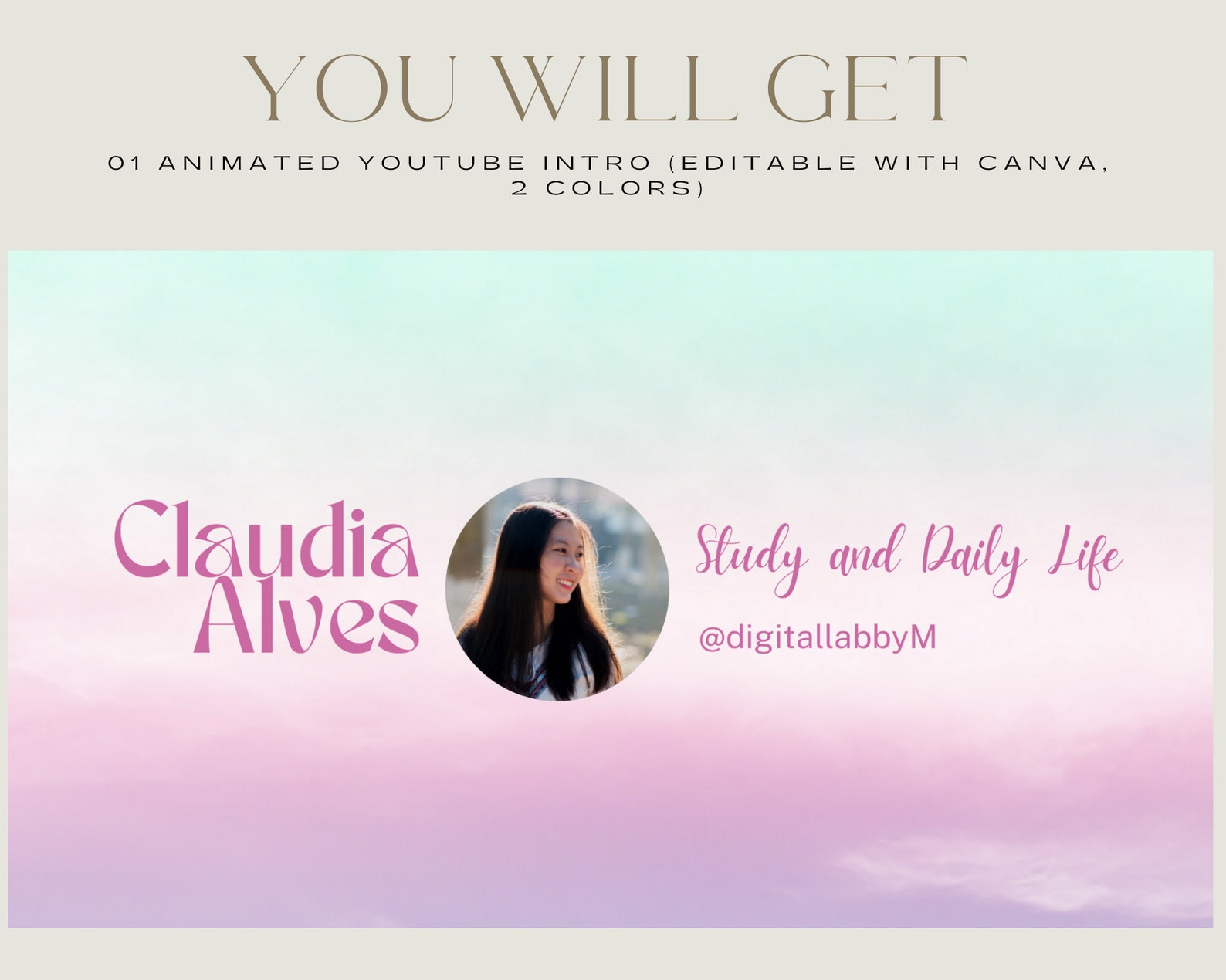 Aesthetic Custom Animated Youtube Intro Youtube Outro - Etsy