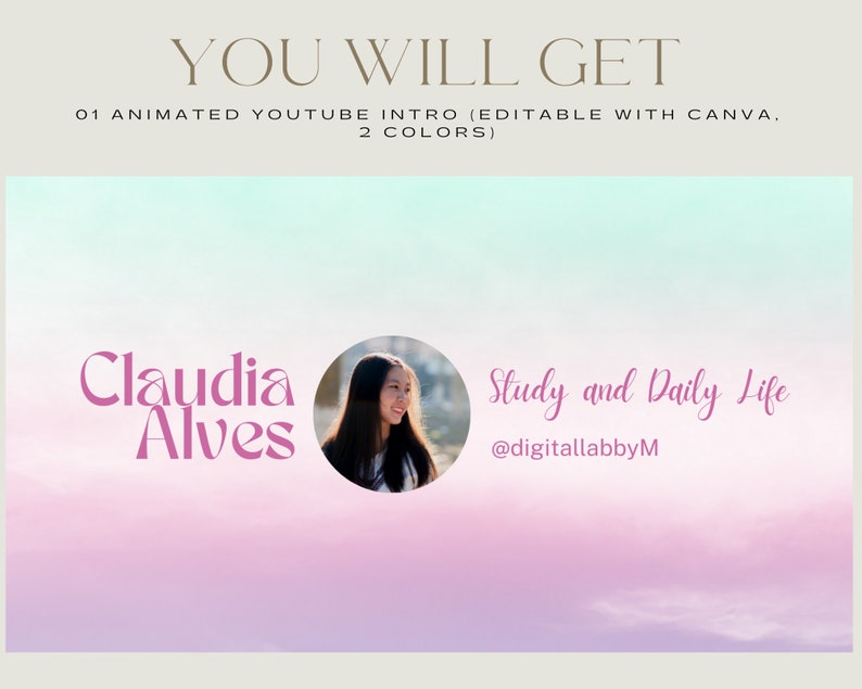 Aesthetic Custom Animated Youtube Intro Youtube Outro - Etsy