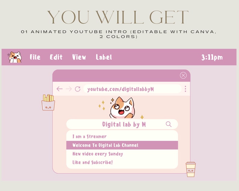 Editable Animated Youtube Intro Outro Youtube Banner Custom - Etsy