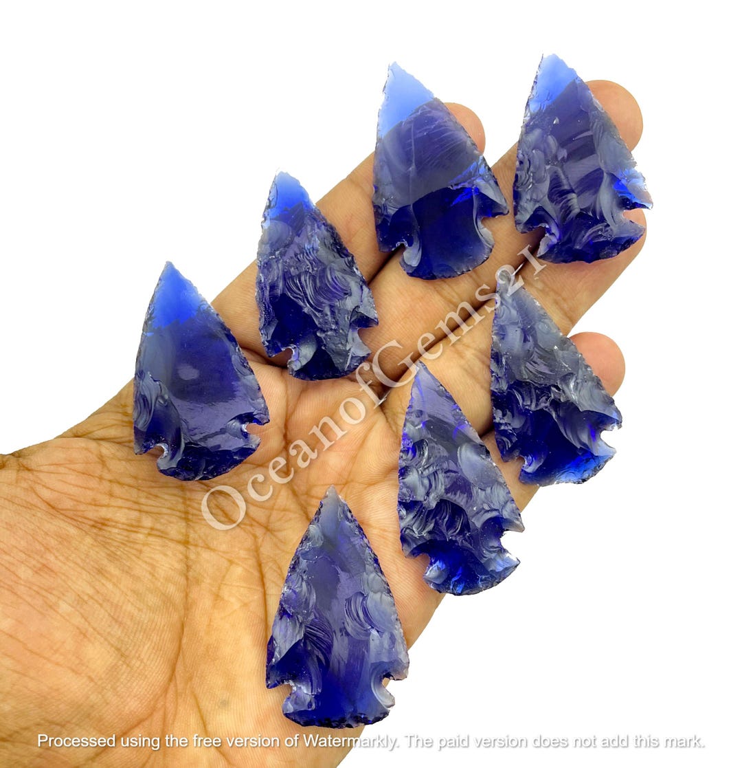 Blue Sapphire Arrowhead Glass Stone - Man-made - BS Arrowhead / Aero ...
