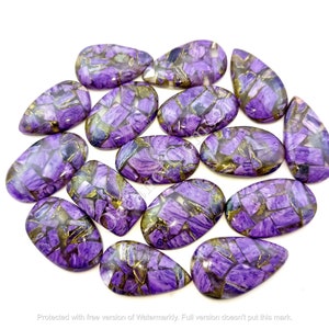 Spiny Charoite in Copper Resin Cabochon Gemstone, Copper Charoite ...