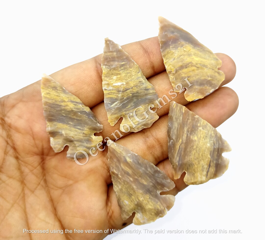 Natural Yellow Jasper Arrowhead, Yellow/brown Jasper Arrow, Arrowhead ...