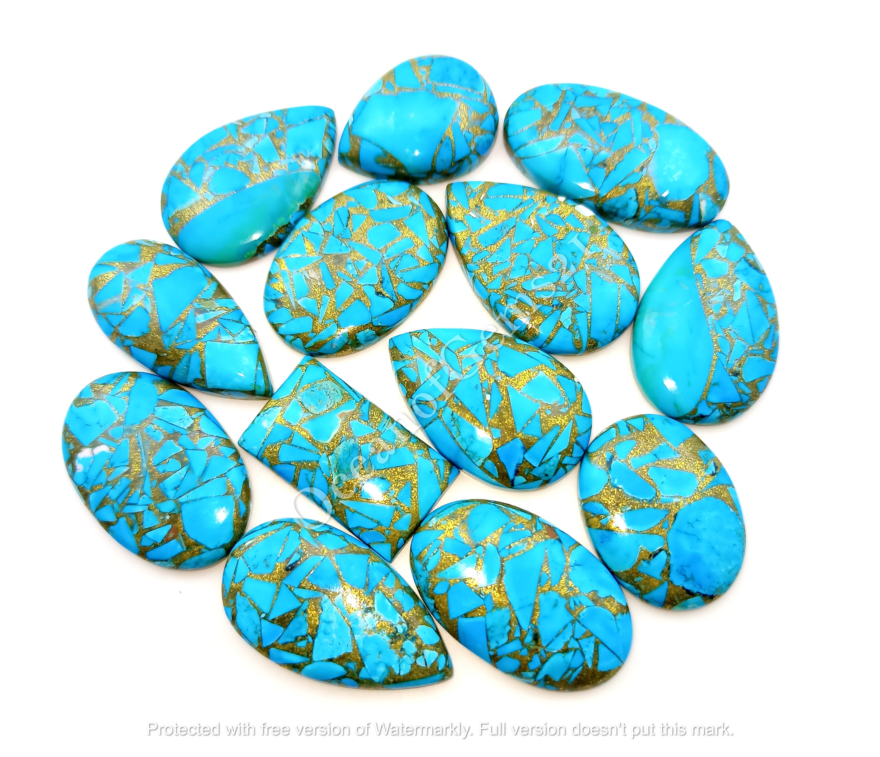 Spiny Turquoise in Copper Matrix Cabochon Gemstone Copper - Etsy