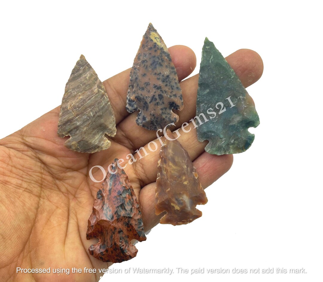 Natural Mix Arrowhead Stone, Mahogany Obsidian, Yellow Jasper, Moss ...