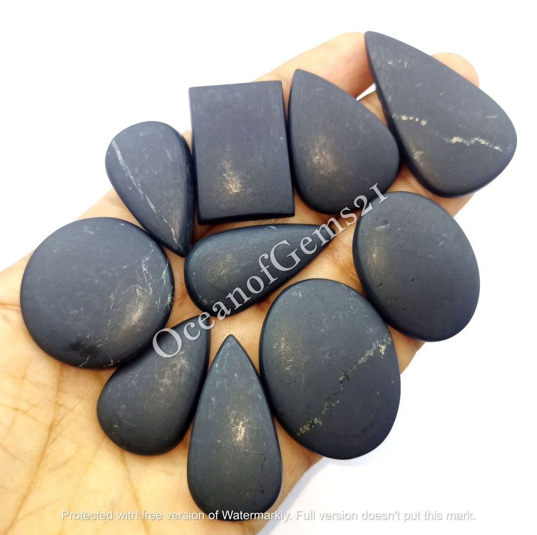 Natural Shungite Gemstone Cabochon - Shungite Jewelry - AAA Shungite ...