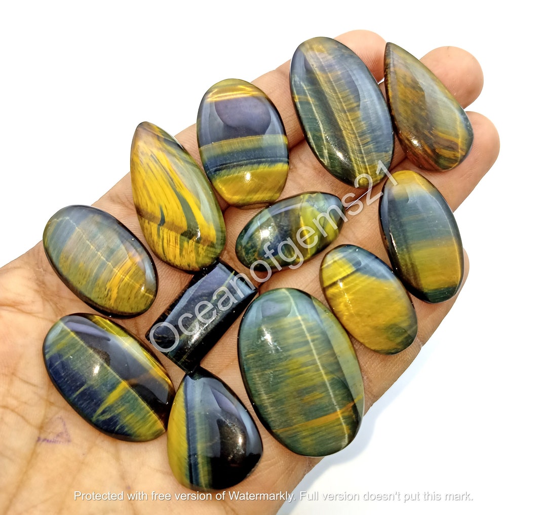 Natural Multi Tiger Eye Cabochon Gemstone - Blue Tiger Eye Cabochon ...