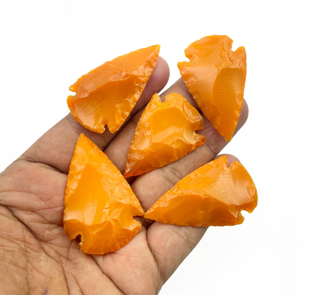 Manmade Orange Obsidian Arrowhead, Obsidian Arrowhead / Aero Head ...