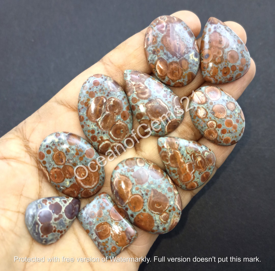 Natural Poppy Jasper Gemstone Cabochon - Poppy Jasper Cabochon, Poppy ...