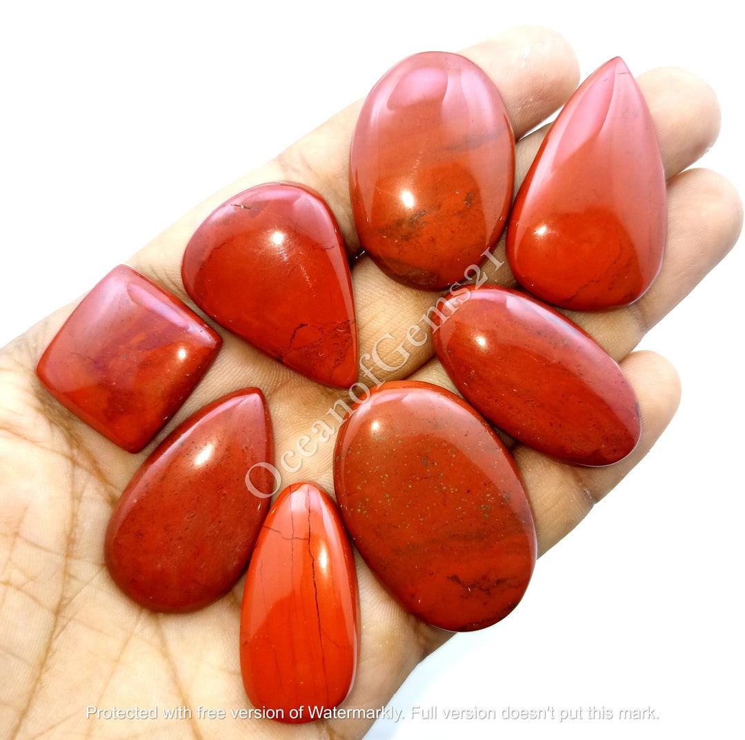 Natural RED JASPER Gemstone Cabochon - Red Jasper Cabochon - Red Jasper ...