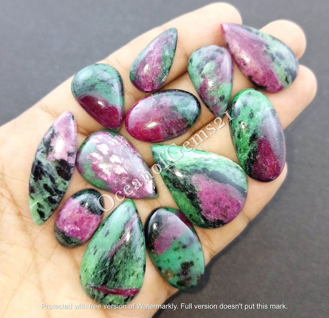 Natürlicher Rubin Zoisit Edelstein Cabochon - Rubin Zoisit Schmuck ...