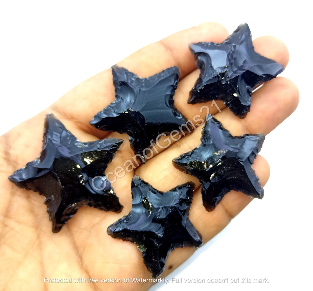 Obsidian Star, Black Obsidian Star, Opalite Star - Star Shape Crystals ...
