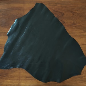 Shiny Black Thin Kangaroo Hides, Veg Tan Glossy K Leather, Full Grain ...