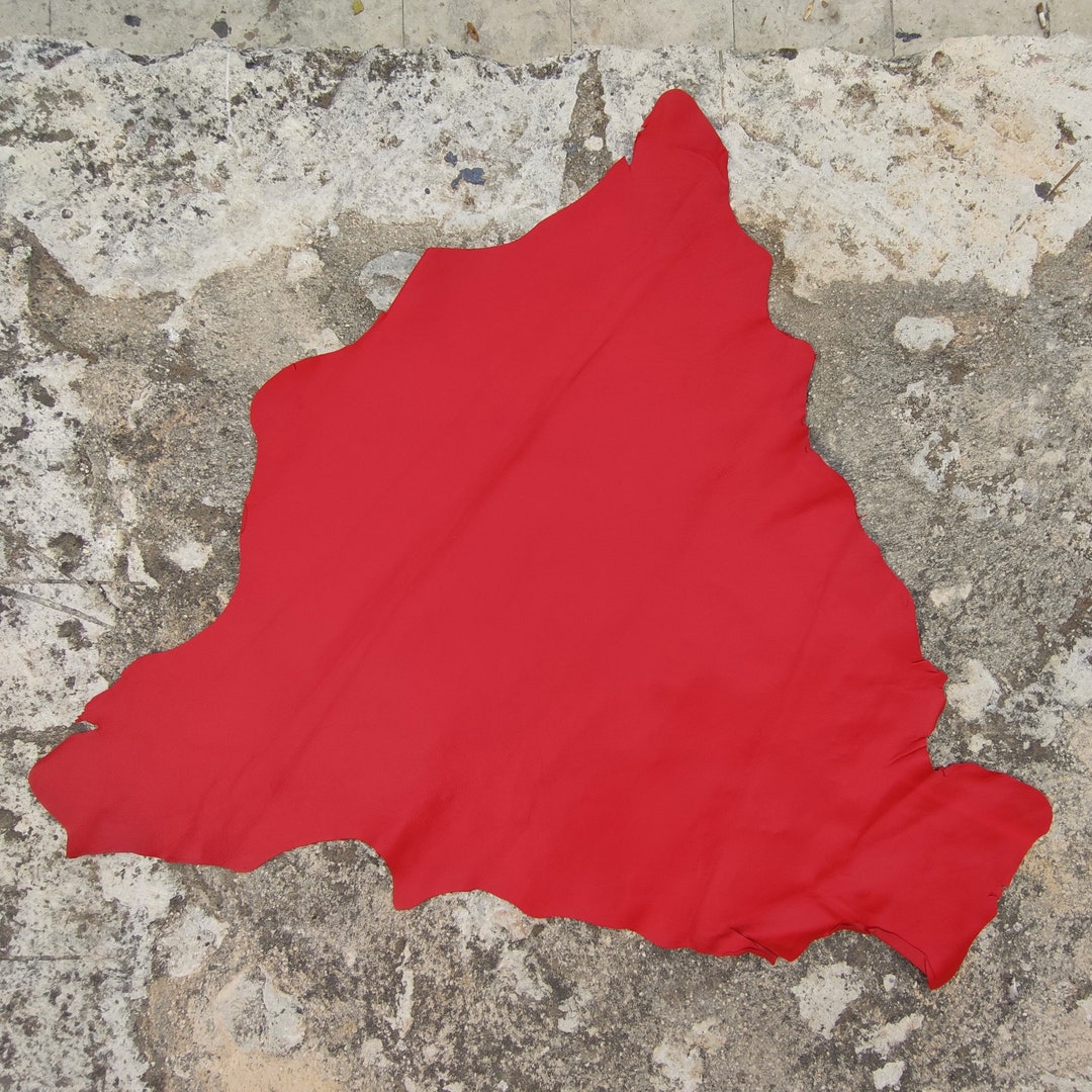 Hot Red Kangaroo Leather Whole Hide Veg Tanned, Full Grain Luxury Soft ...