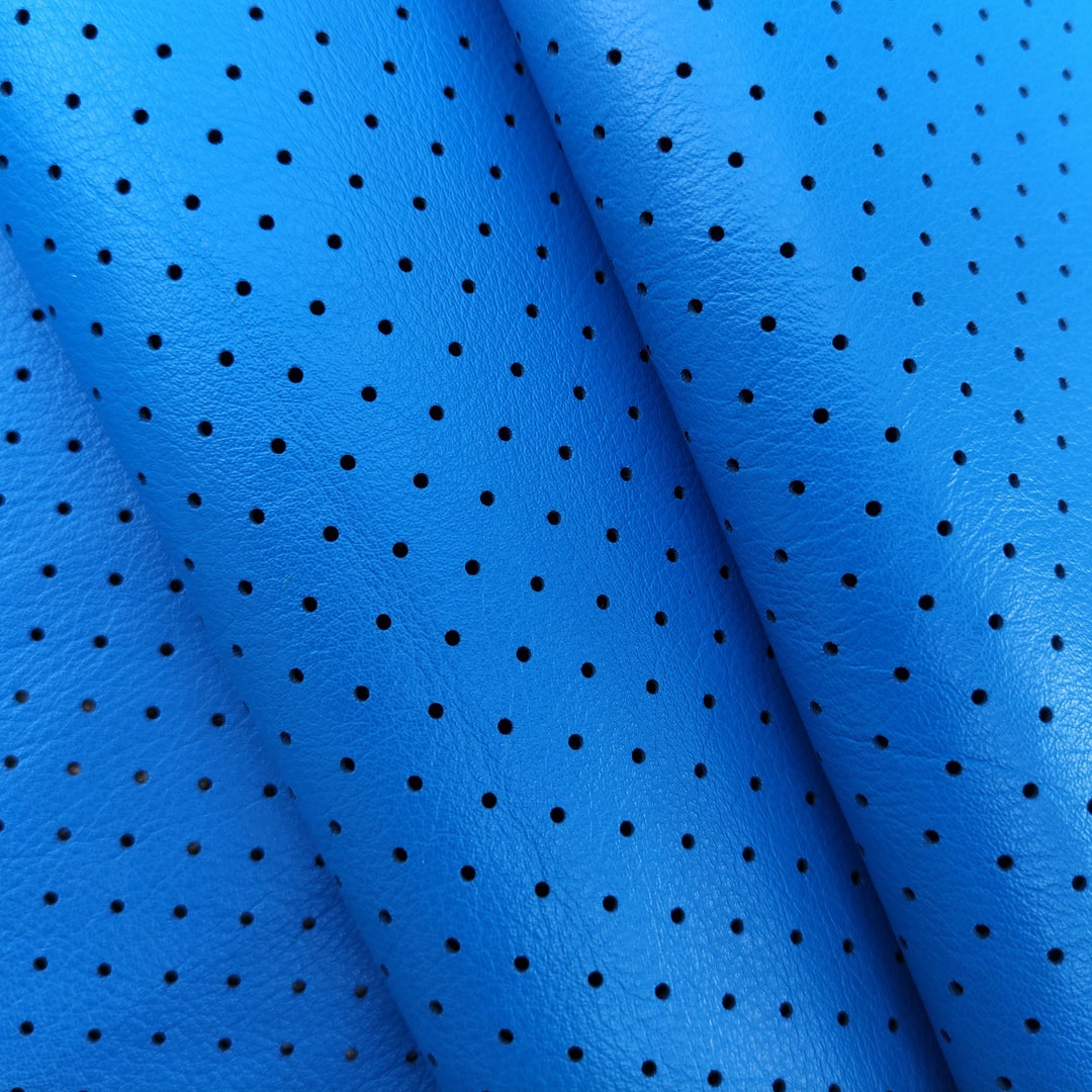 Perforated Textured Sky Blue Kangaroo Leather, Full Grain Chrome Tan ...