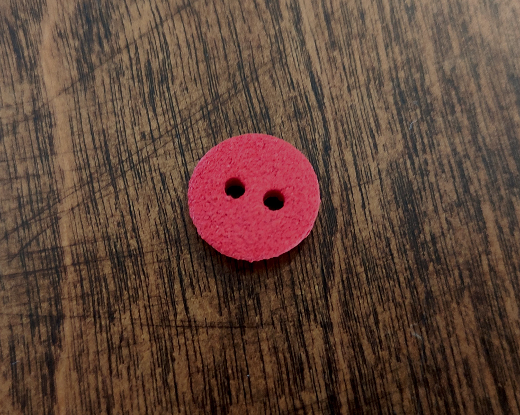 Small Red Wooden Round Buttons 13mm, 2 Hole Sew Through Button for ...