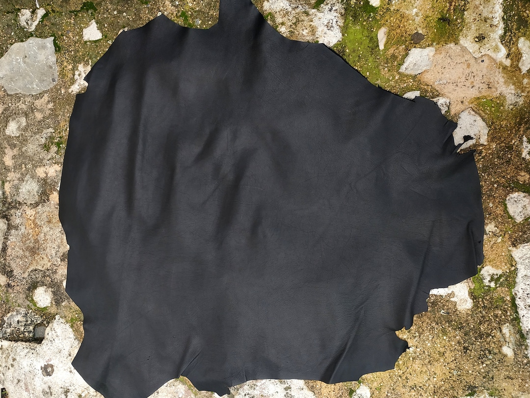 Black Matte Kangaroo Leather Whole Hide Vegetable Tanned, Full Grain ...