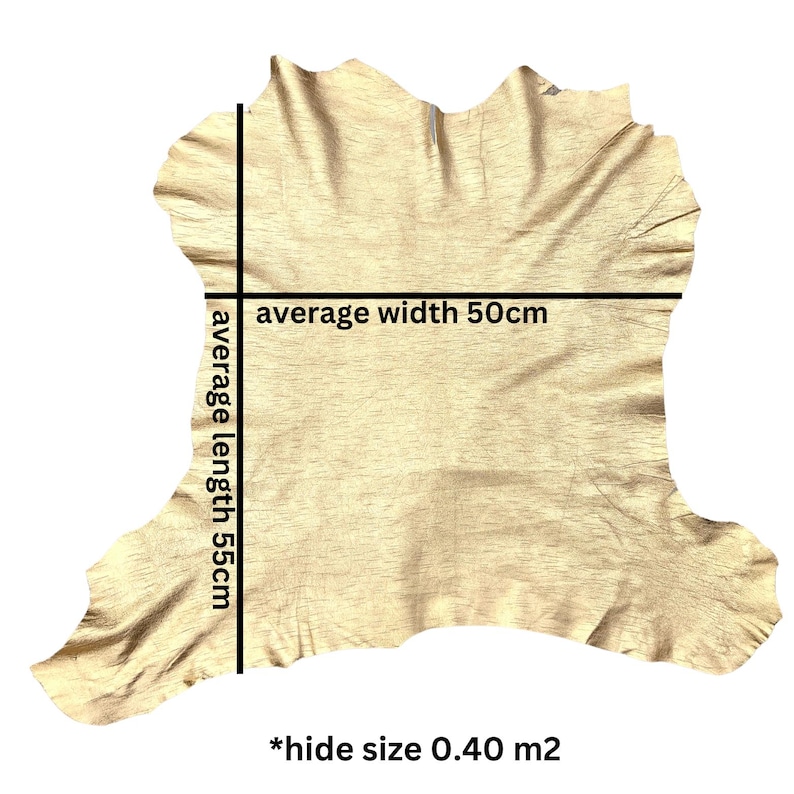 Very Thin Soft Gold Textured Metallic Leather Hide, Real Italian ...