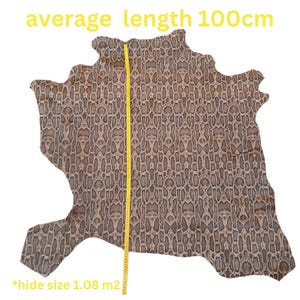 Brown Python Embossed Veg Tan Goat Hide, Snake Textured Genuine Leather ...