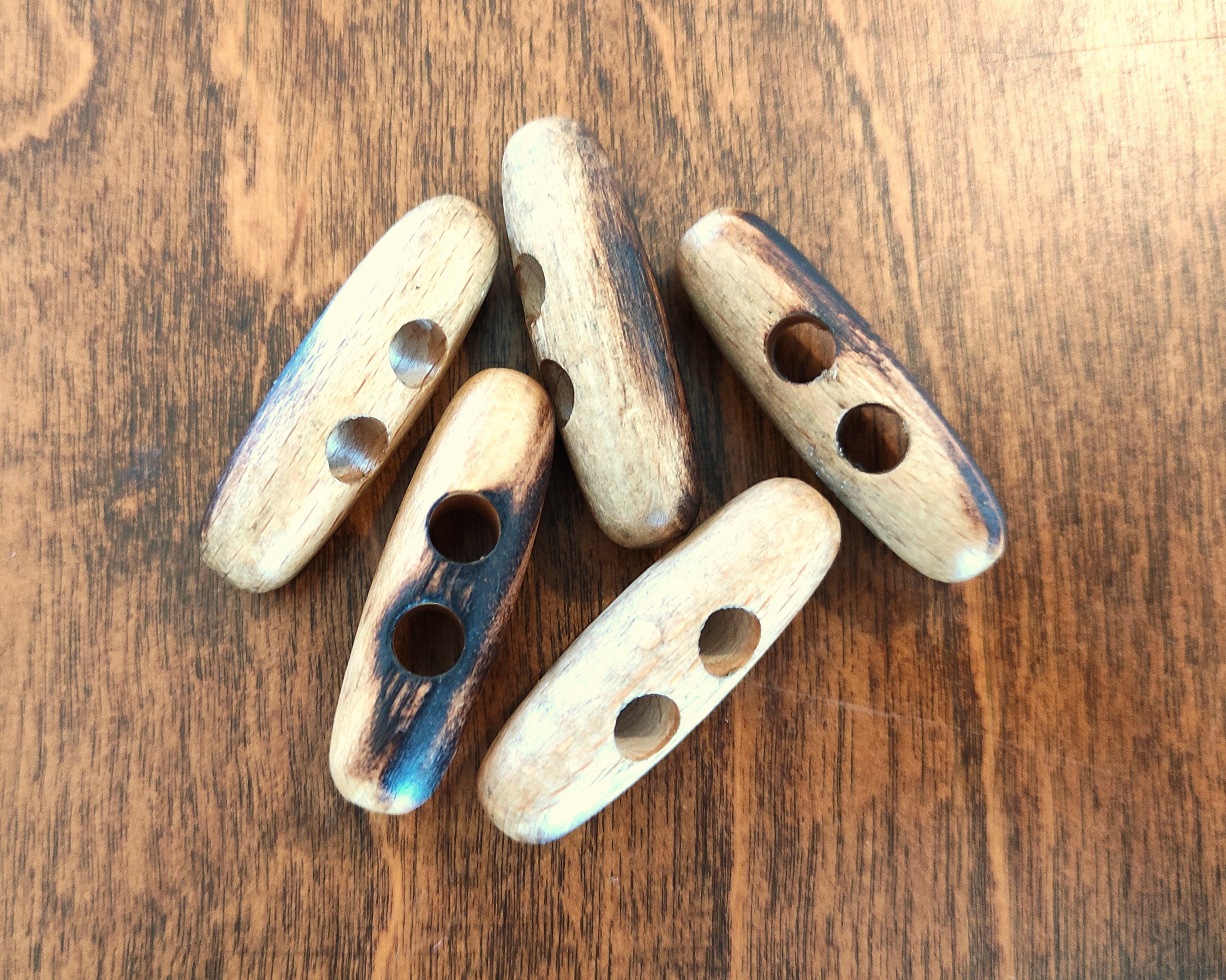 Olive Wood burned 40mm Toggle Buttons for Coats - Etsy