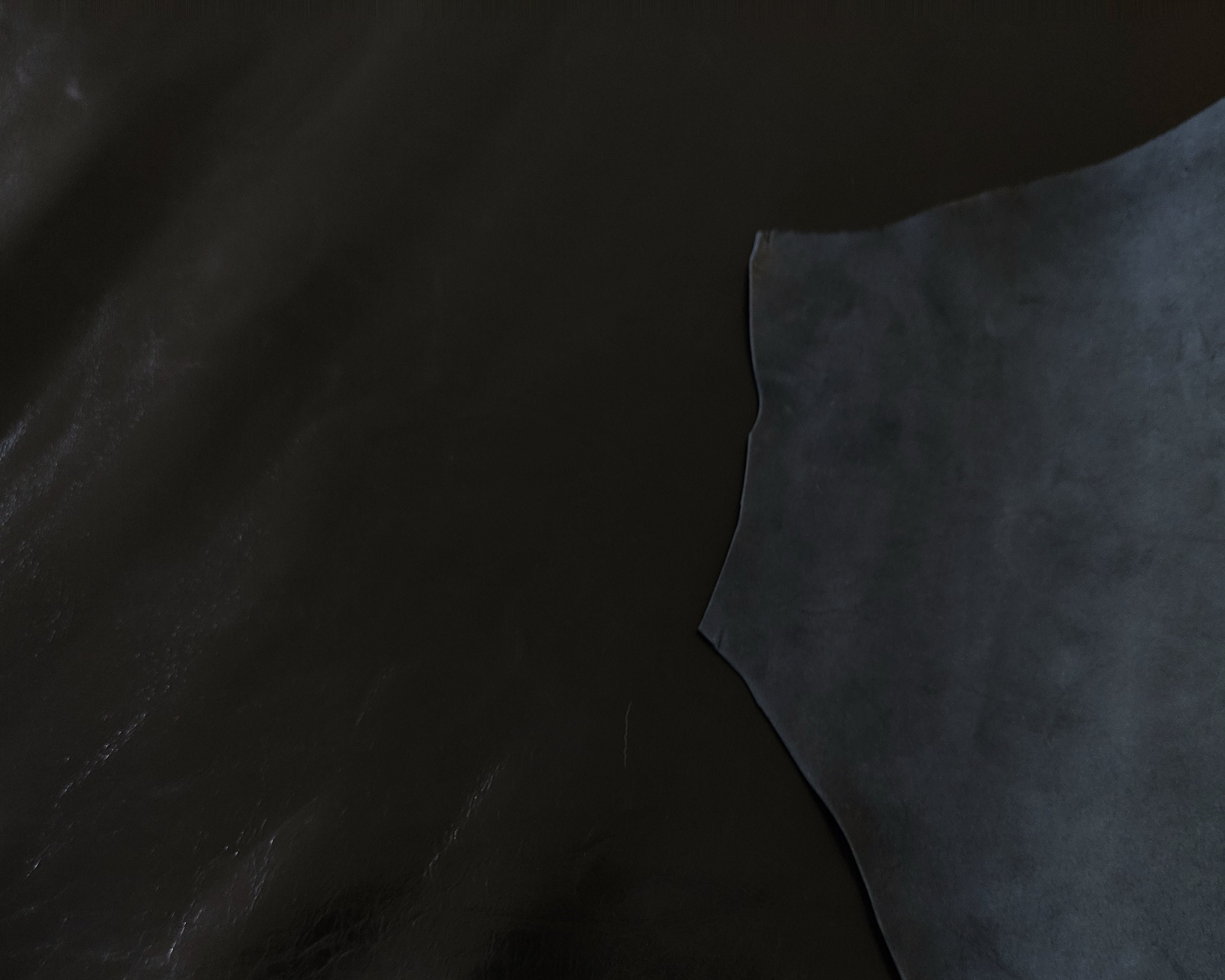 Shiny Black Thin Kangaroo Hides, Veg Tan Glossy K Leather, Full Grain ...