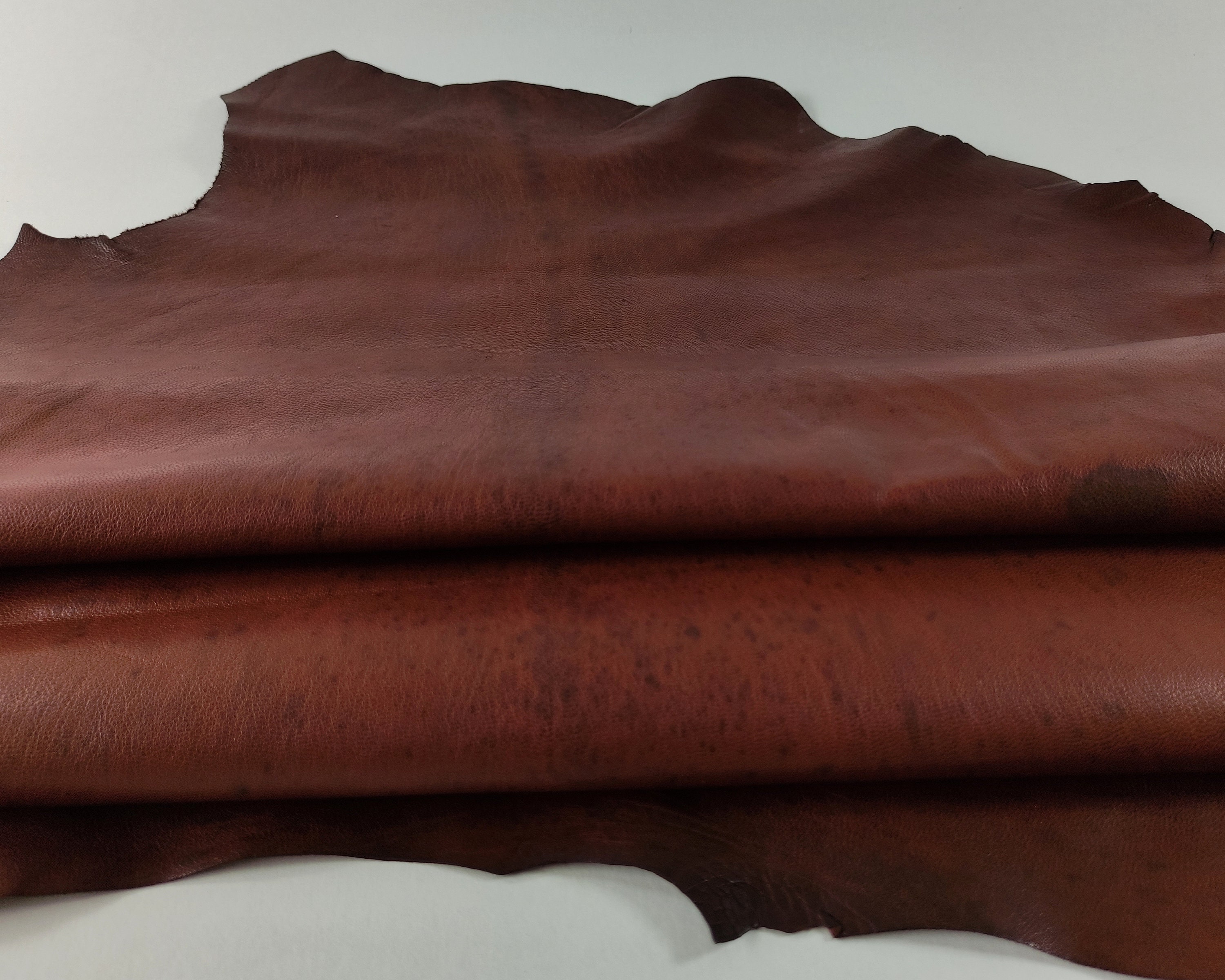 Vintage Brown Full Grain Goat Leather Hide With Natural Marks - Etsy