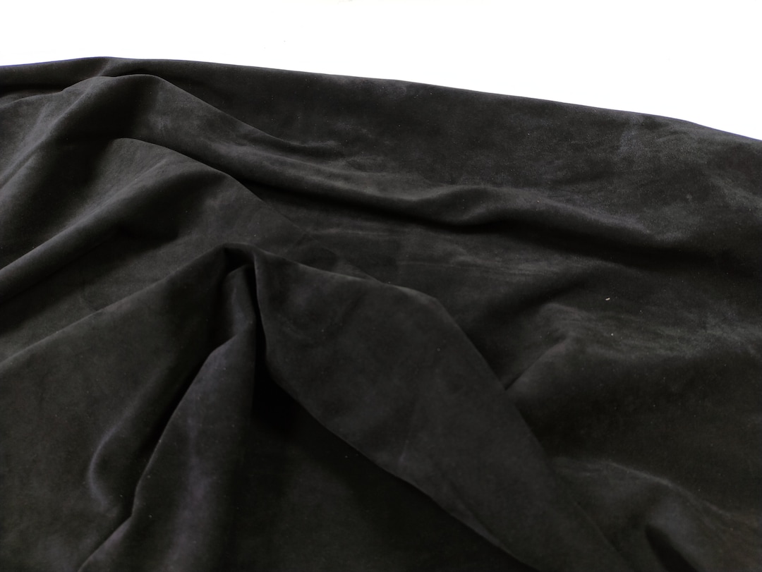 Black Split Italian Suede Leather Hide 0.8mm / 0.03inch Thick, Black ...