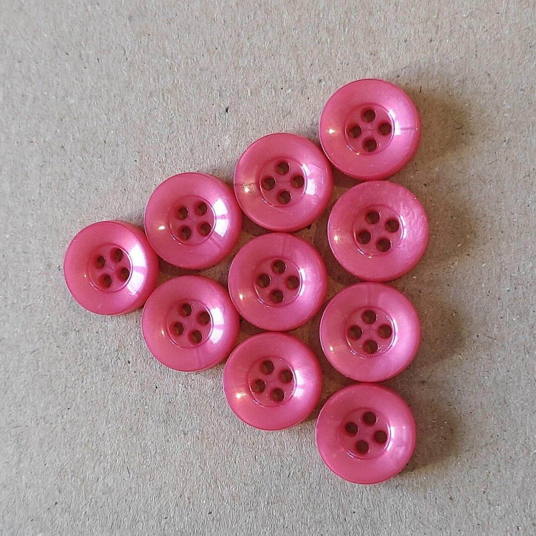 Pink Yellow or Black Plastic Round Plastic Buttons 15mm, Pack of 10 ...