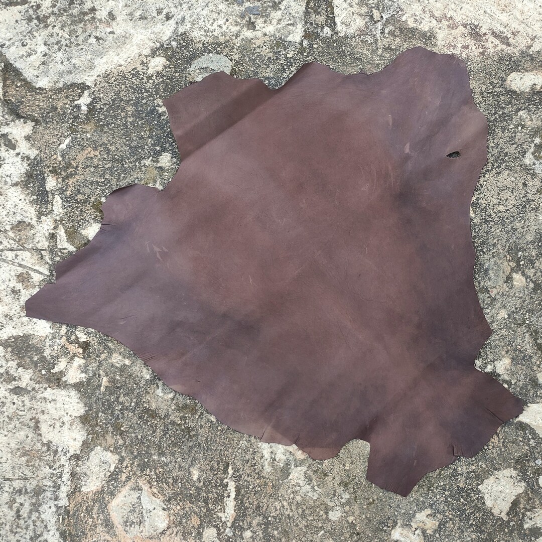 Brown Crust Veg Tan Kangaroo Leather for Lining, Natural Full Grain ...