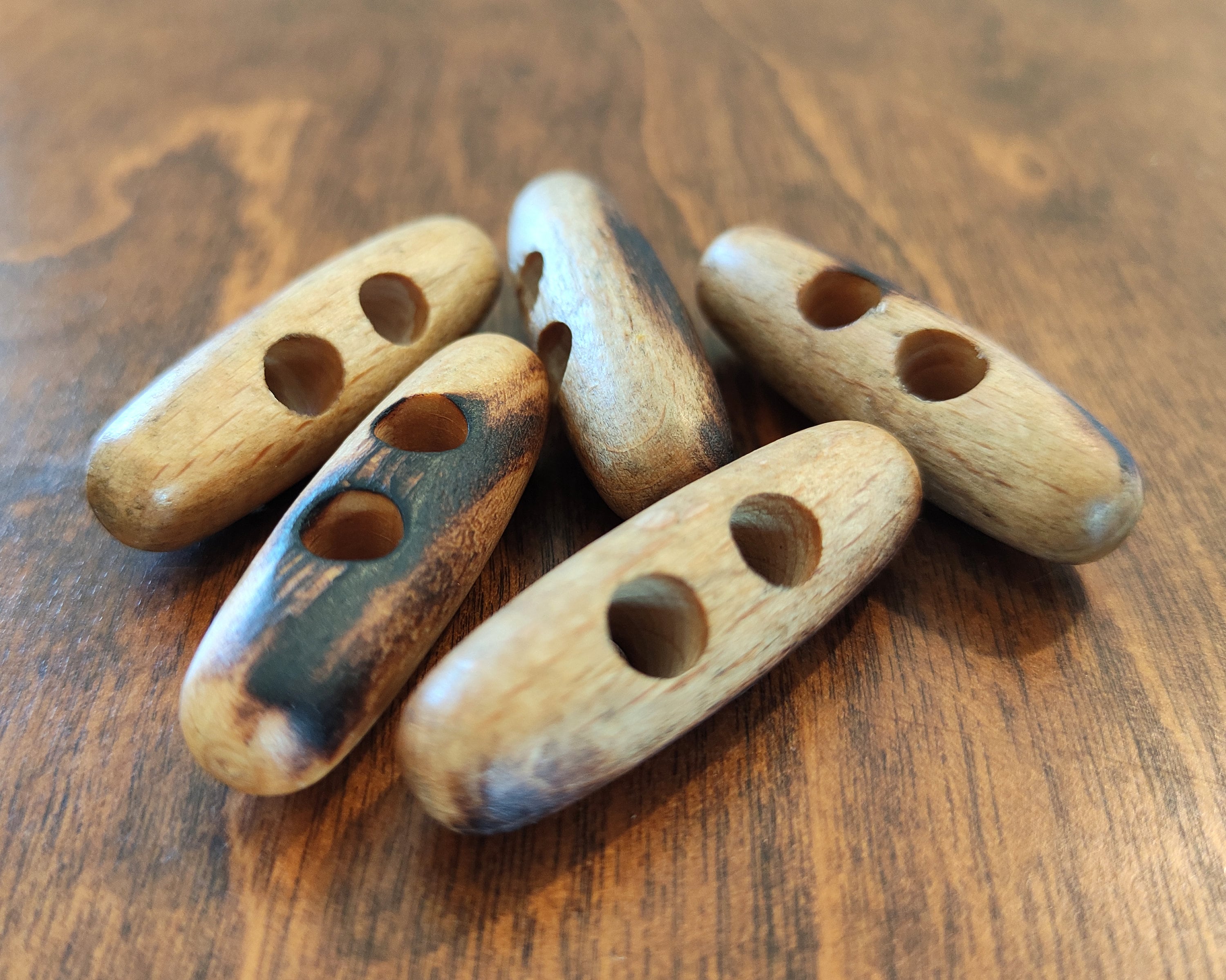 Olive Wood burned 40mm Toggle Buttons for Coats - Etsy