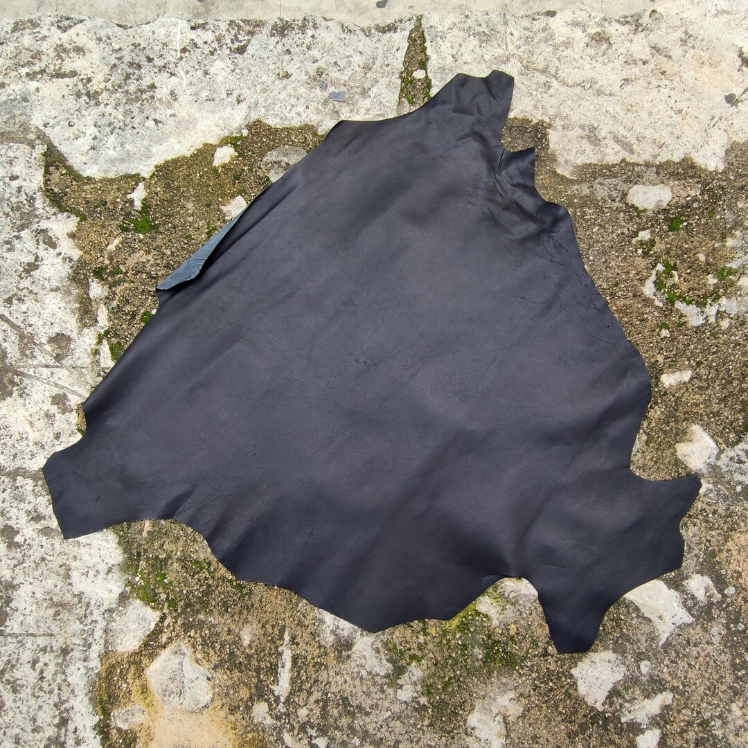 Black Veg Tan Soft Kangaroo Leather Hide, Full Grain Italian Leather ...