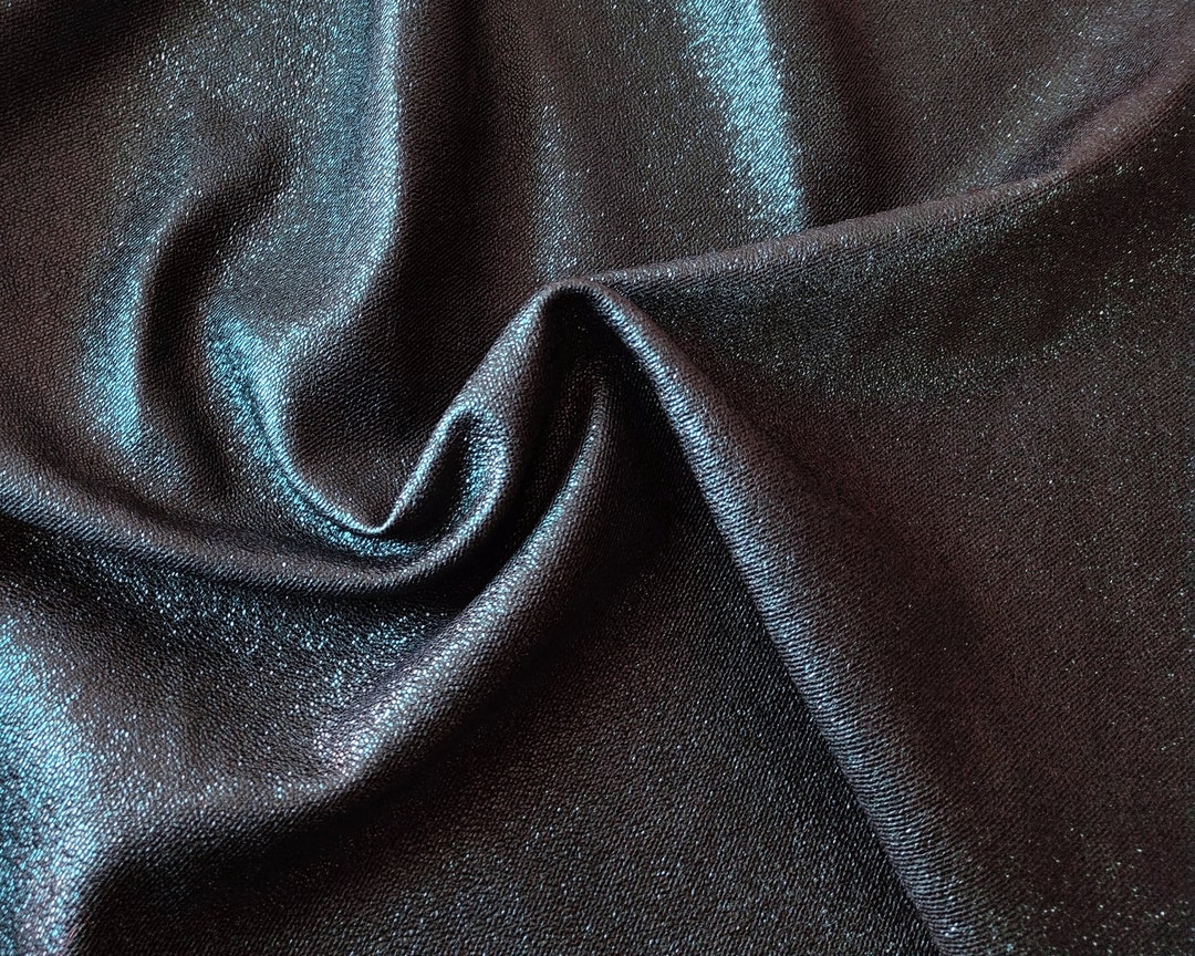 Petrol Blue Metallic Genuine Leather Sheets, Luxury Dark Denim Fabric ...