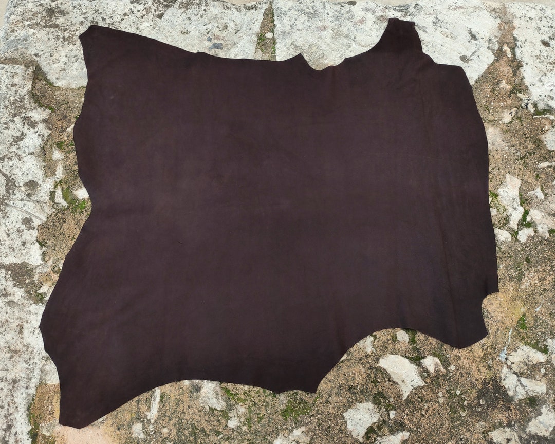 Dark Brown Soft Calfskin Leather, Whole Calf Nubuck Hide , Cow Leather ...