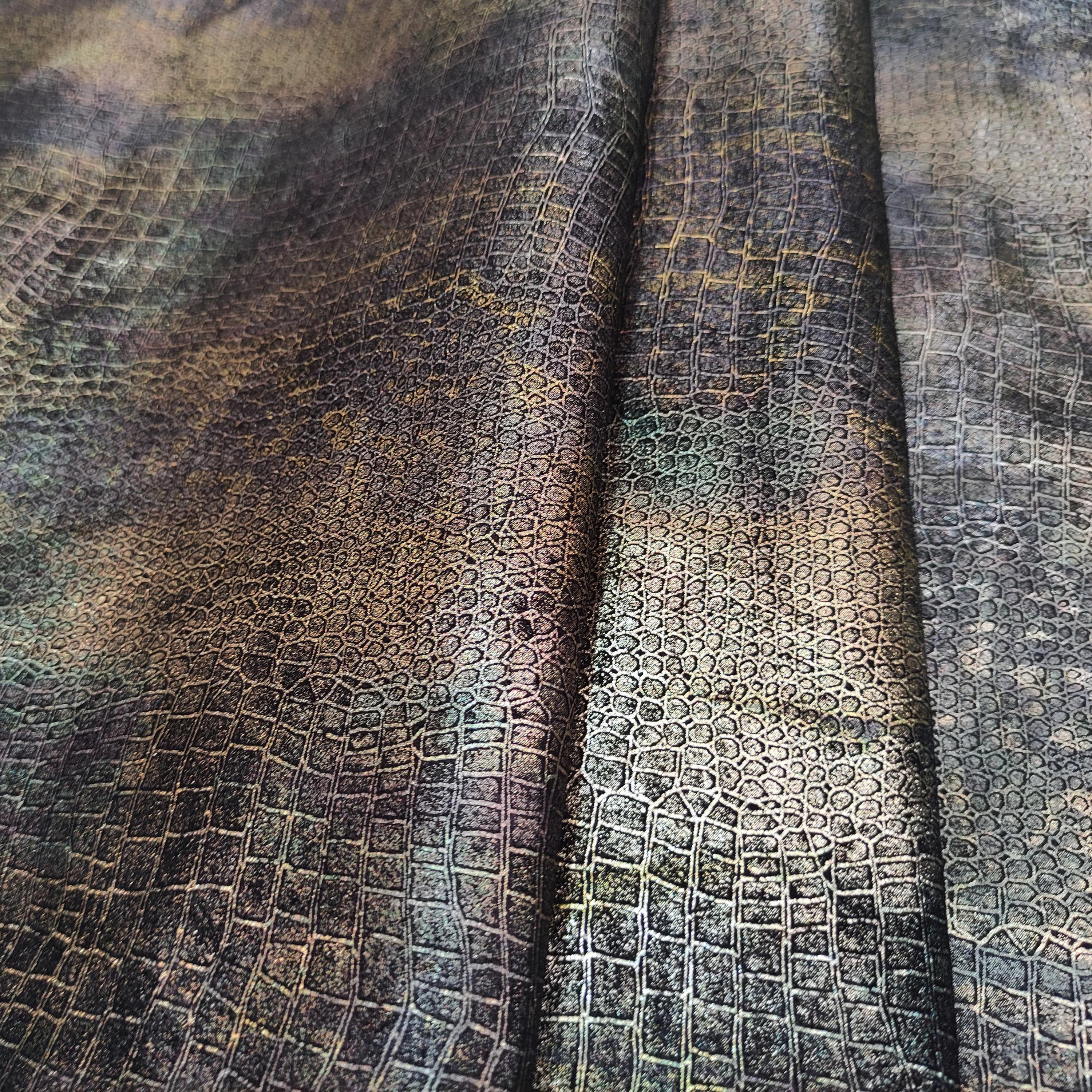 Rainbow Iridescent Metallic Snake Print Leather Sheets, Colorful ...