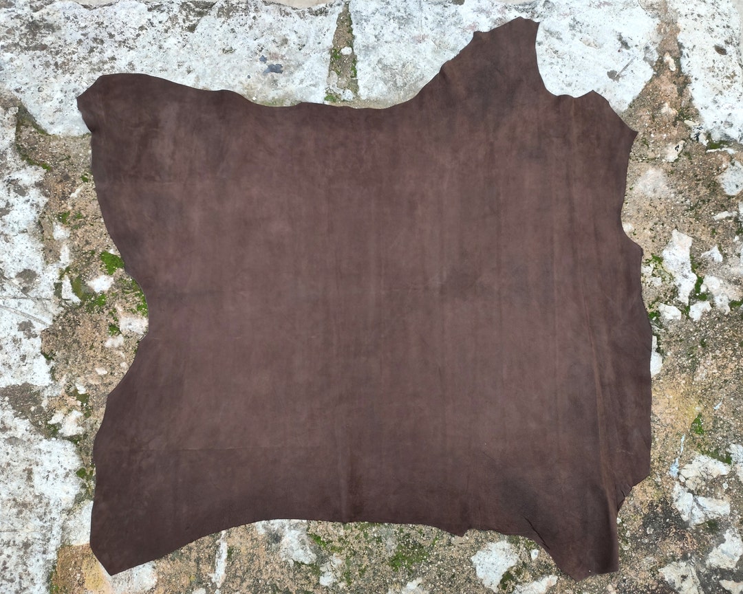 Chocolate Brown Soft Calfskin Leather, Whole Calf Nubuck Hide , Cow ...