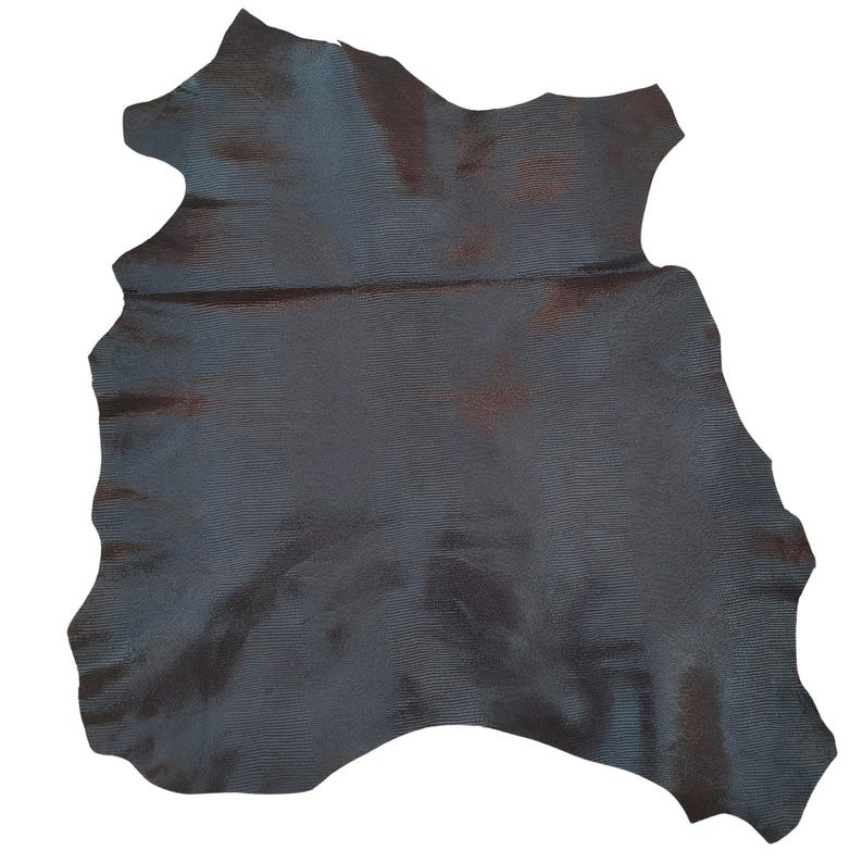 Shiny Brown Lizard Reptile Textured Goat Leather, Genuine Small ...