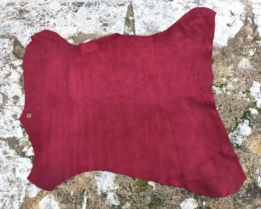 Burgundy Red Italian Calf Leather, Soft Full Grain Whole Cow Hide 0.8-0 ...