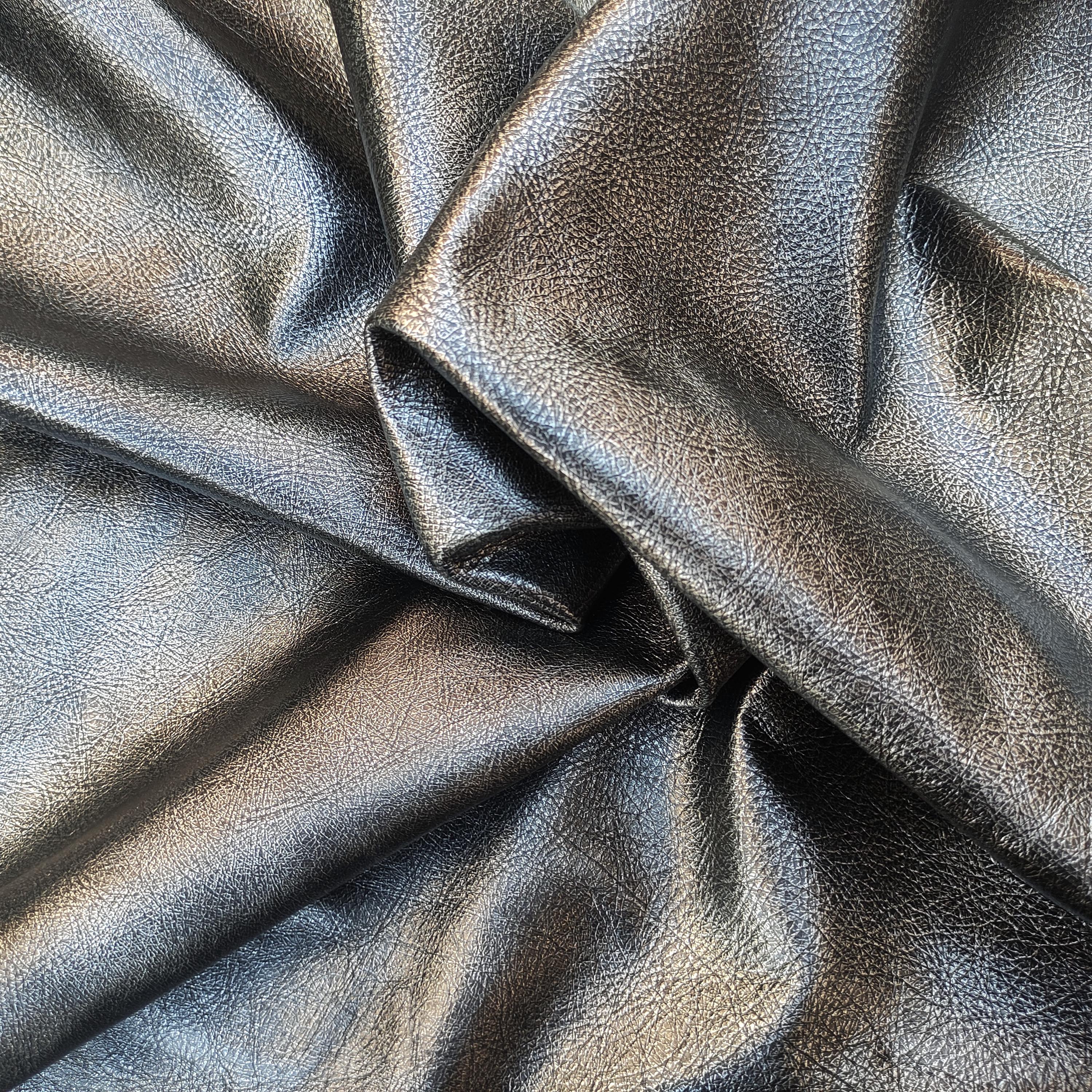 Antique Silver Luxury Distressed Metallic Calf Hide, Vintage Textured ...