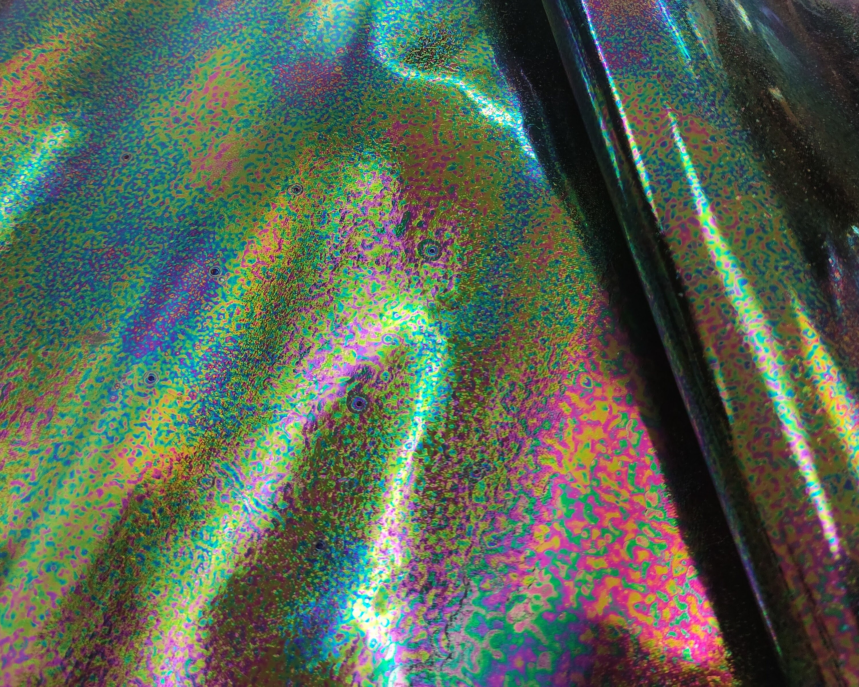 Rainbow Iridescent Patent Leather Sheets, Colorful Gasoline Genuine ...