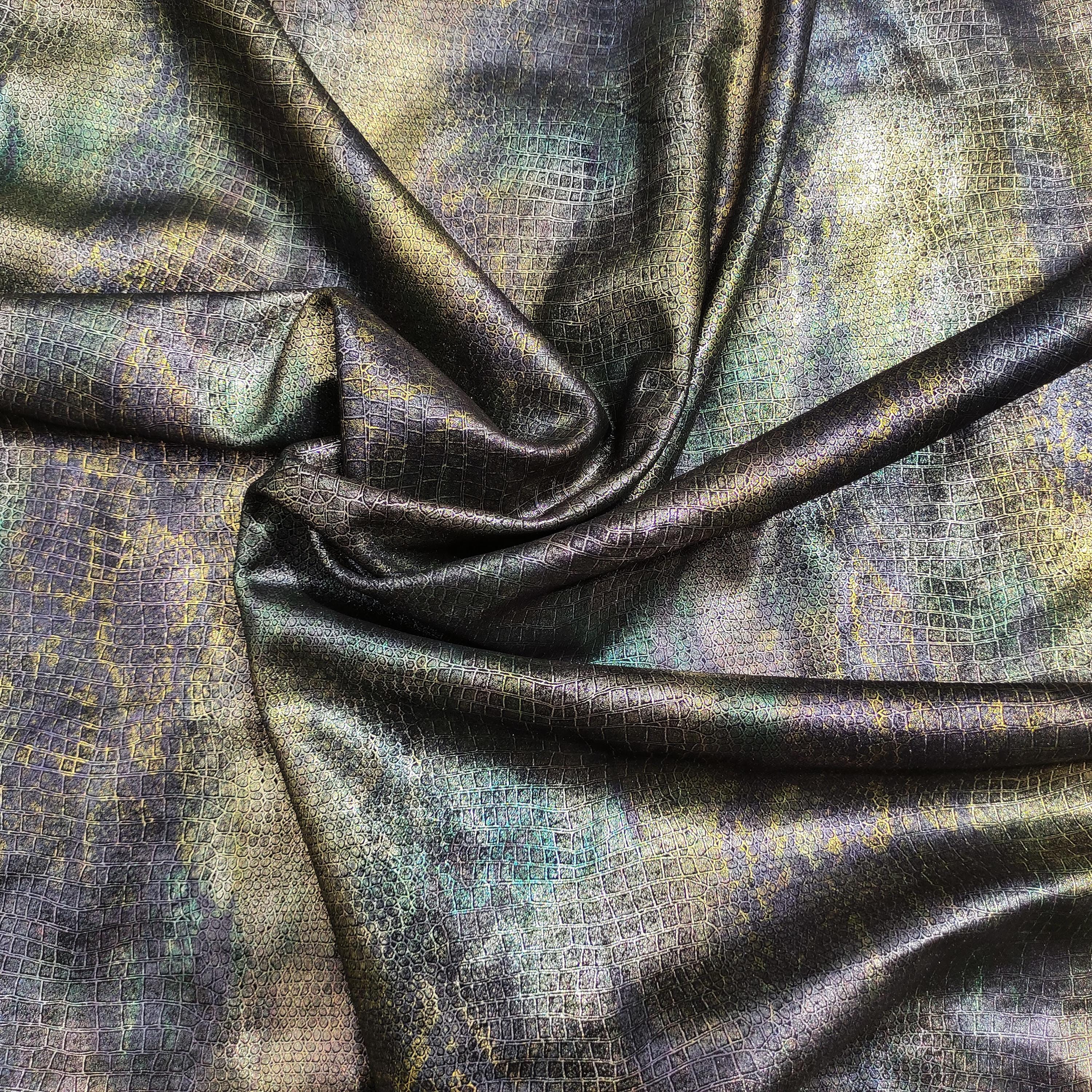 Rainbow Iridescent Metallic Snake Print Leather Sheets, Colorful ...