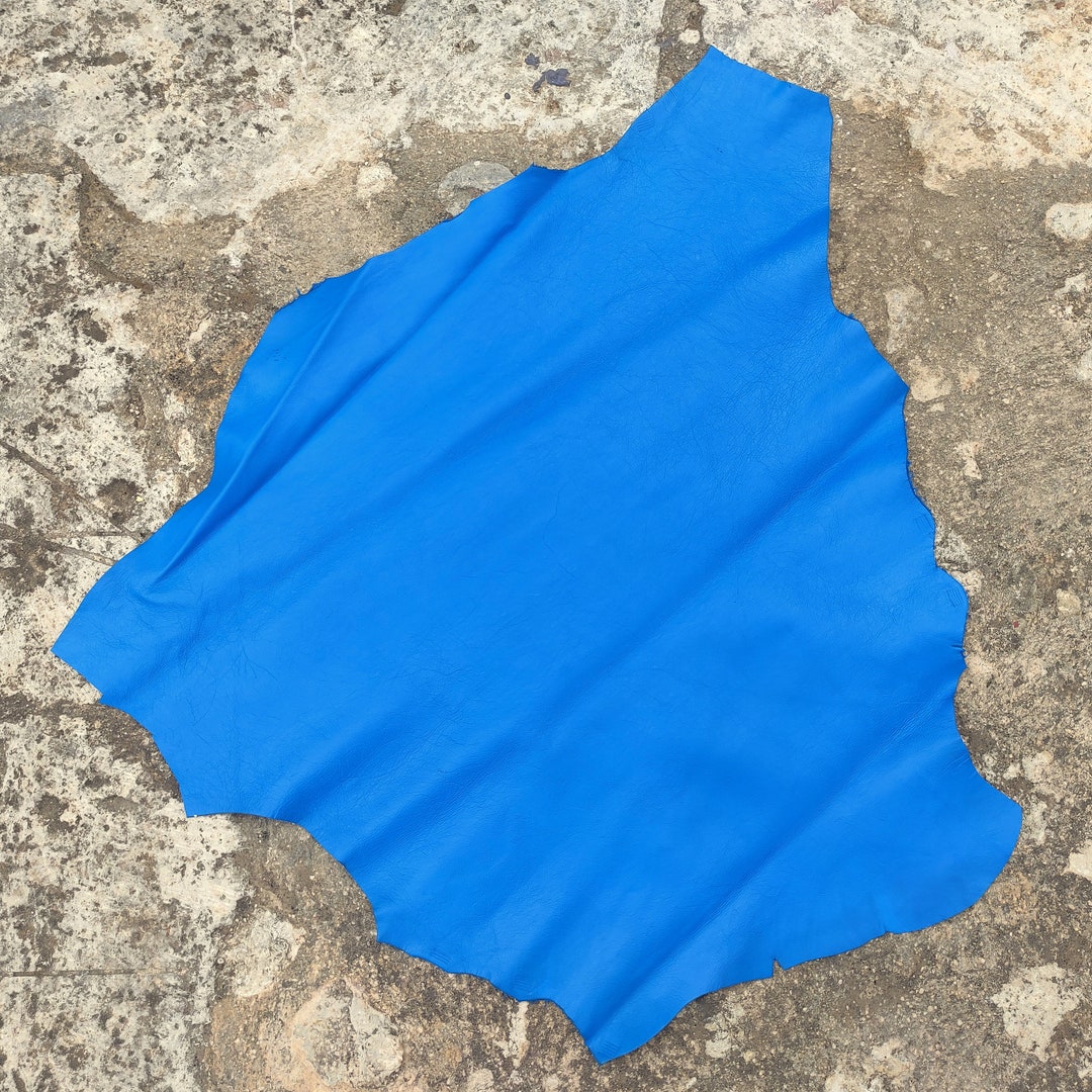 Vivid Sky Blue Kangaroo Leather Hide, Full Grain Chrome Tan Soft ...
