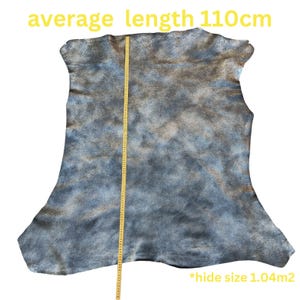 Antique Silver Luxury Distressed Metallic Calf Hide, Vintage Textured ...