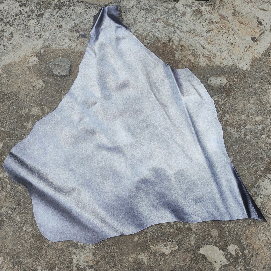 Silver Metallic Caviar Textured Kangaroo Hides, Embossed Genuine ...