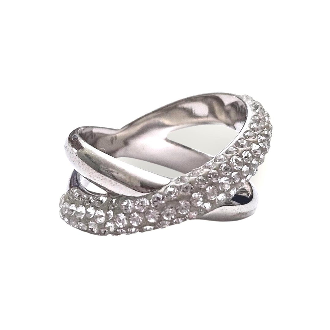 Swarovski Crystal Pavé Crossover Ring (with Original Box) - Etsy