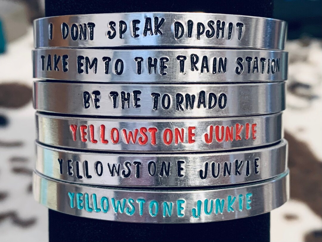 Yellowstone Stamped Bracelet, Yellowstone, Western Jewelry, Stamped ...