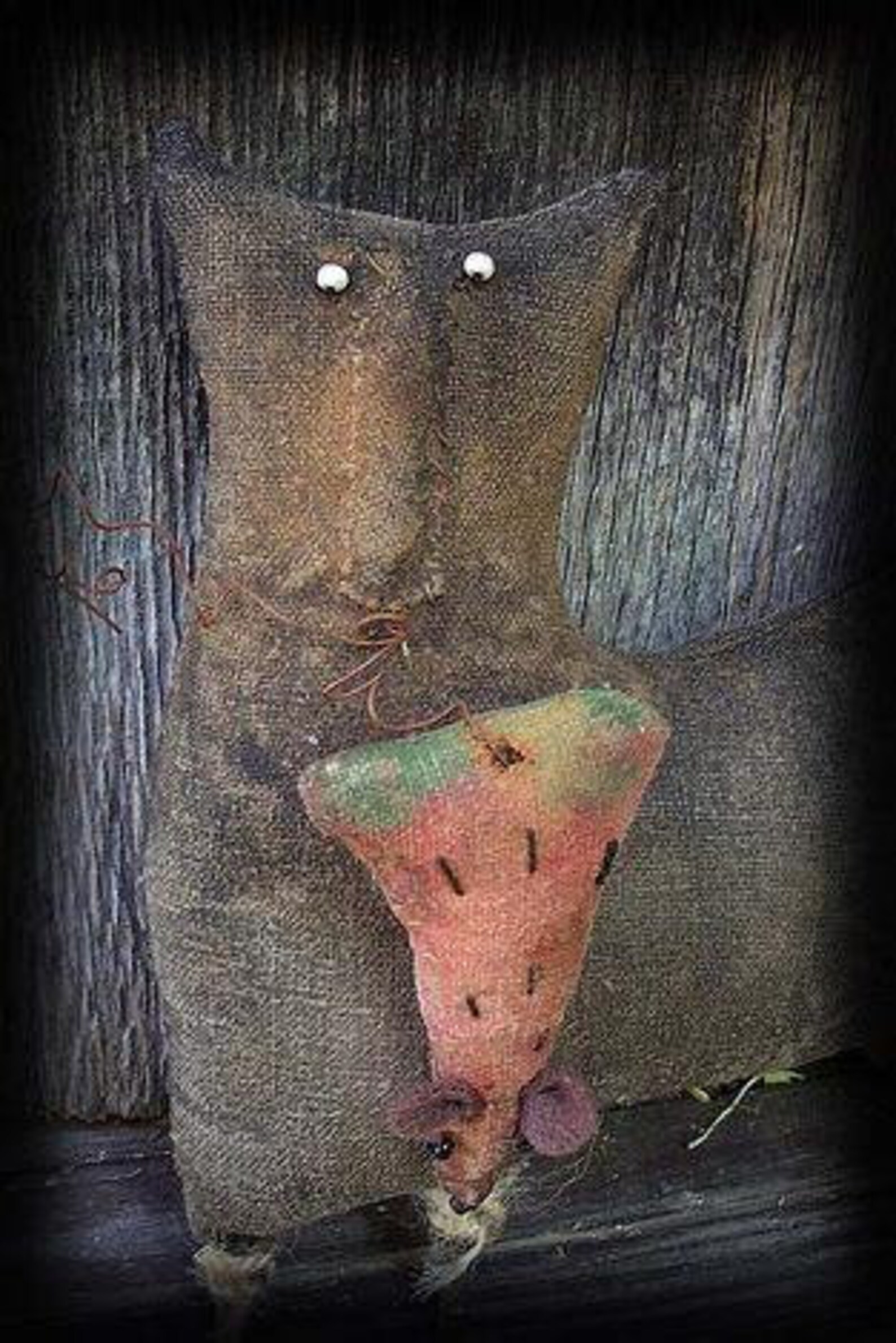 Patriotic Cupboard Cat and Wee Watermelon Mice Primitive - Etsy