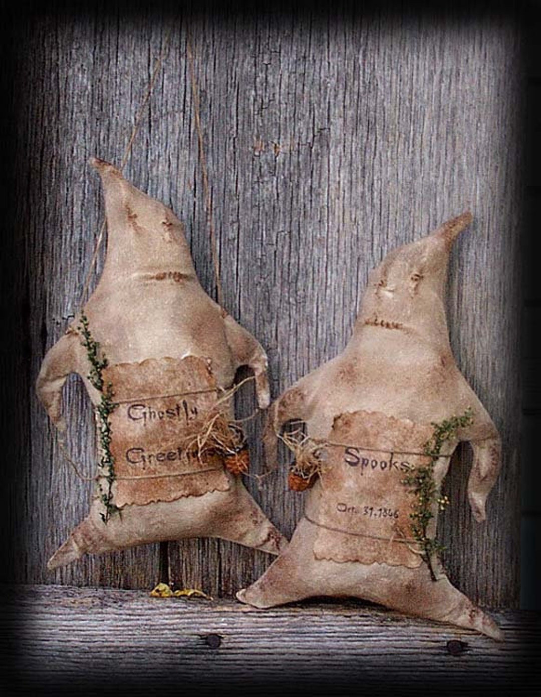 Primitive Olde Spooks Halloween Ghosts E-pattern - Etsy